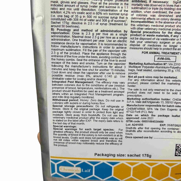 Api-Bioxal (35g) Expiry Jan 28 - Varroa Control