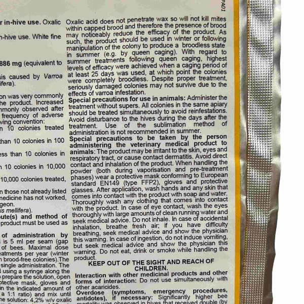 Api-Bioxal (35g) Expiry Jan 28 - Varroa Control