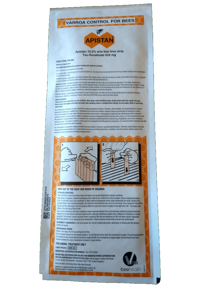 Apistan Varroa Control - By VITA - Pack of 10 Strips - Exp Mar 2027