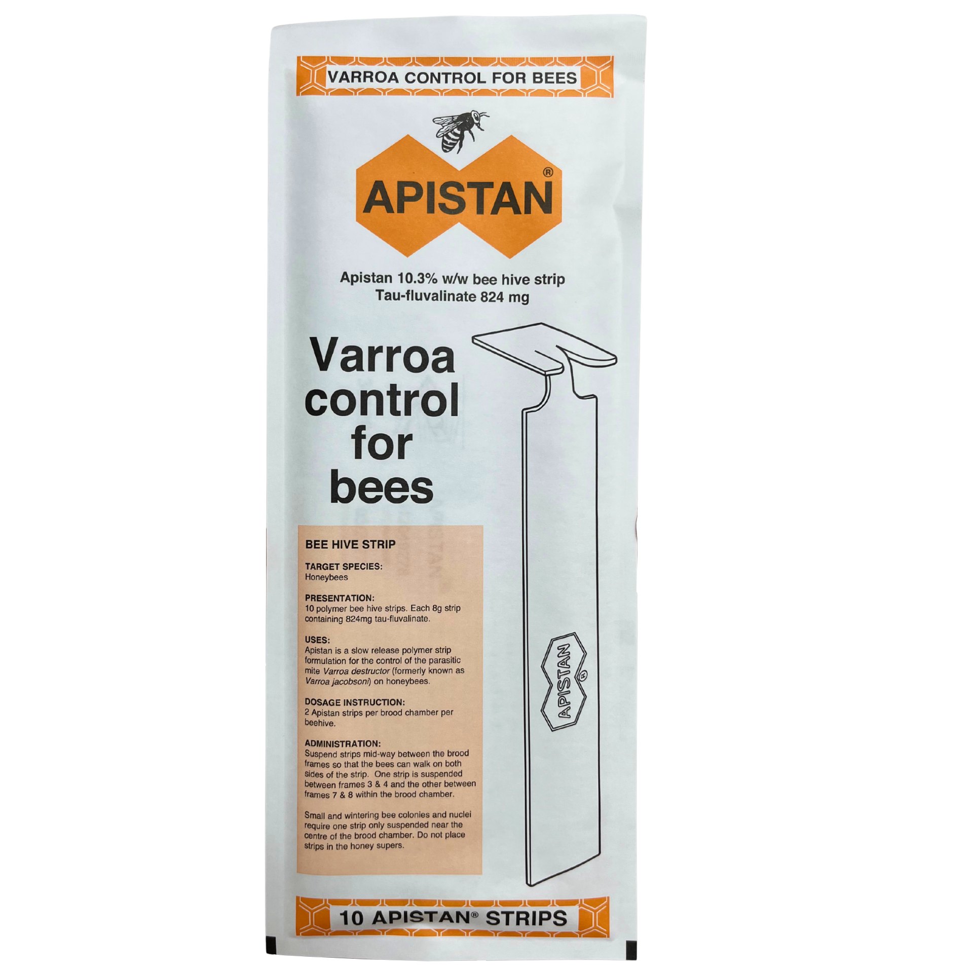 Apistan Varroa Control - By VITA - Pack of 10 Strips - Exp Mar 2027