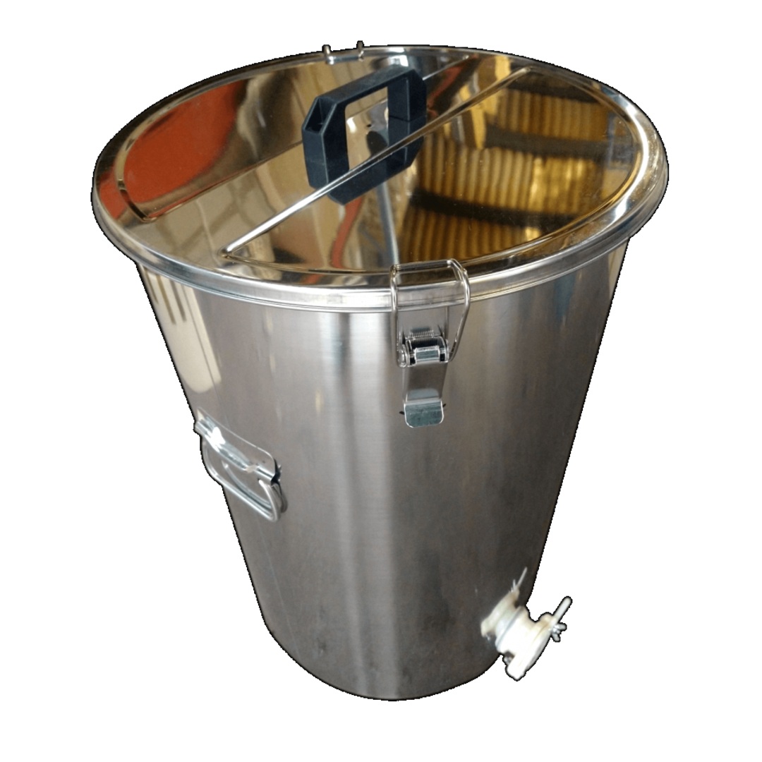 Settling Tank (70kg) Stainless Steel with 2 Integral Strainers & honey gate